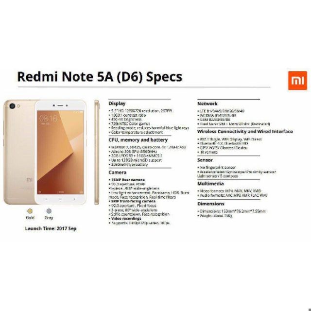 Xiaomi Redmi Note 5A Price in Malaysia & Specs | TechNave